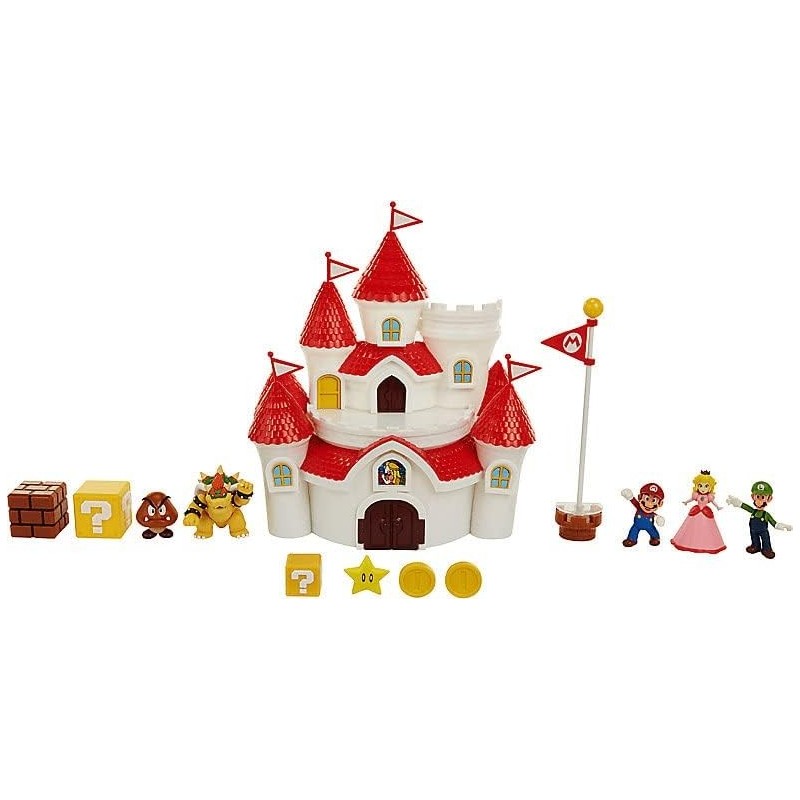 Pack Castillo Y Figuras Super Mario Bros Reino Champiñón